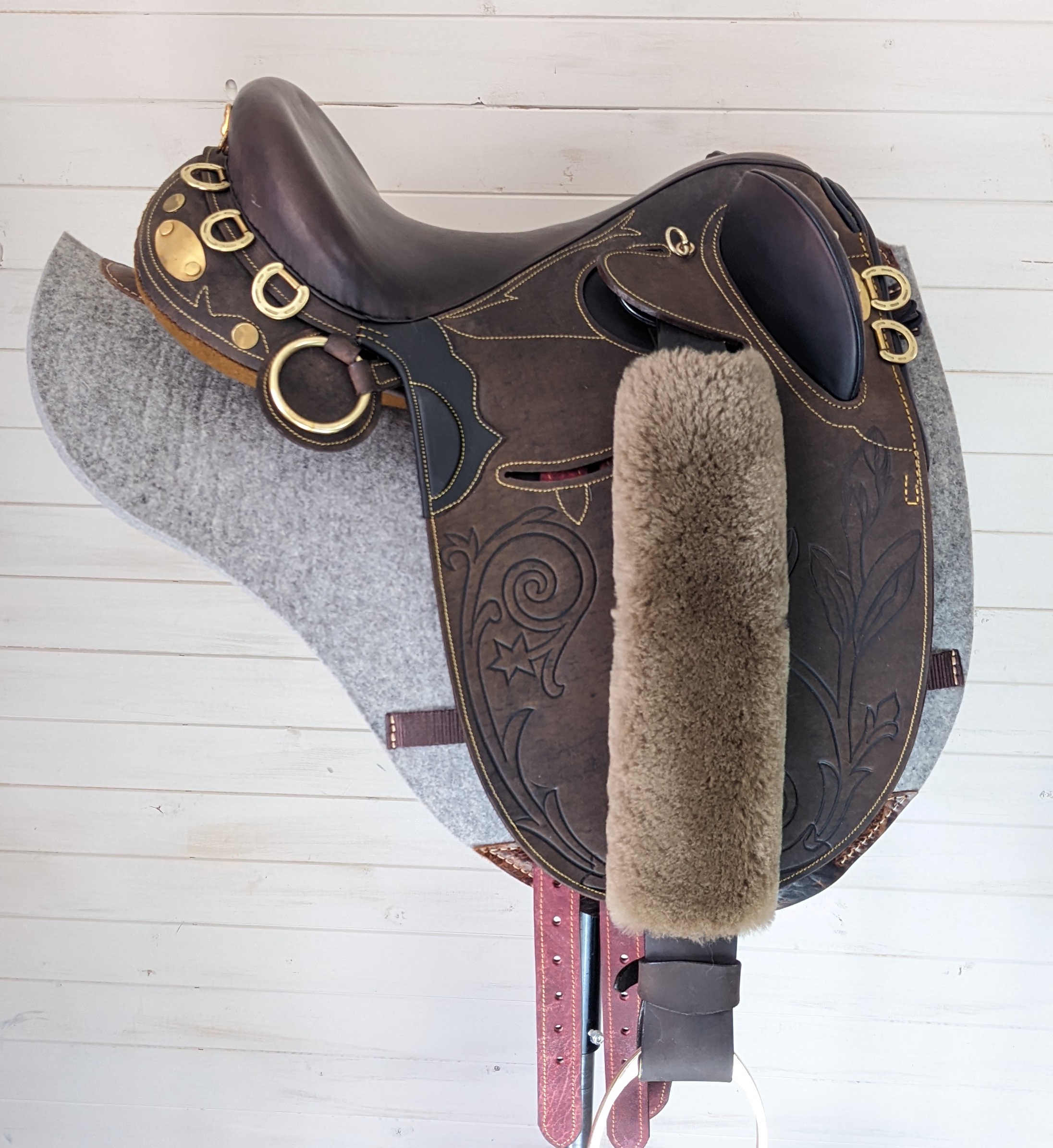 Sheepskin Wool Leather Covers - Bad Dog Ranch